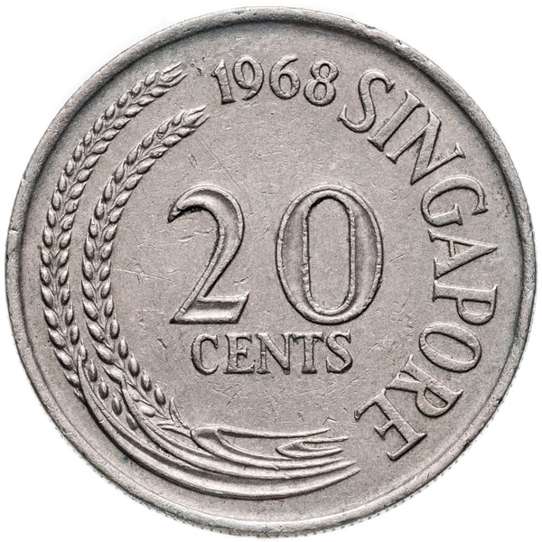 Монета Сингапур 20 центов cents 1968 рыба-меч - купить в интернет-магазине OZON с быстрой ...
