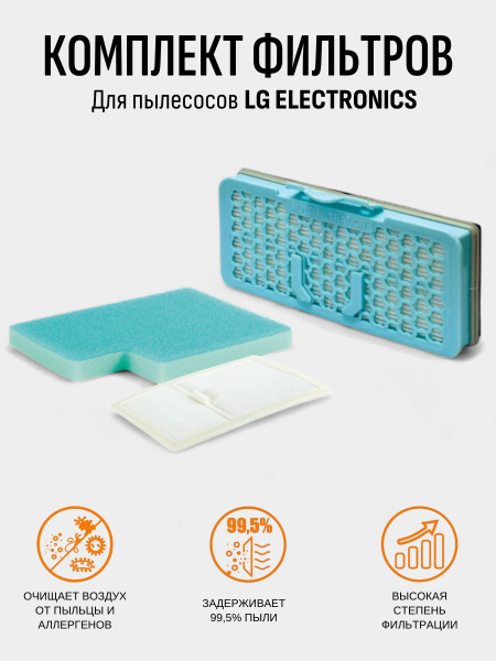 Комплект фильтров для пылесоса LG ELECTRONICS Kompressor VK89 VC73 VK88 ...