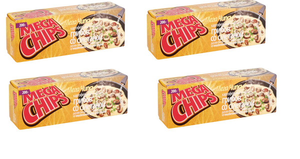 Чипсы Mega Chips Со Вкусом Сметаны И Грибы 4 уп по 200 гр - купить с ...