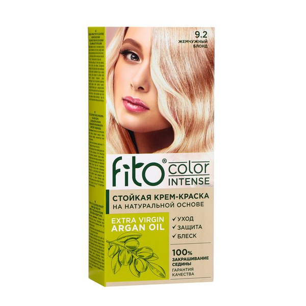 Стойкая крем-краска для волос Fito color intense тон 9.2 жемчужный блонд, 115 мл - купить с ...