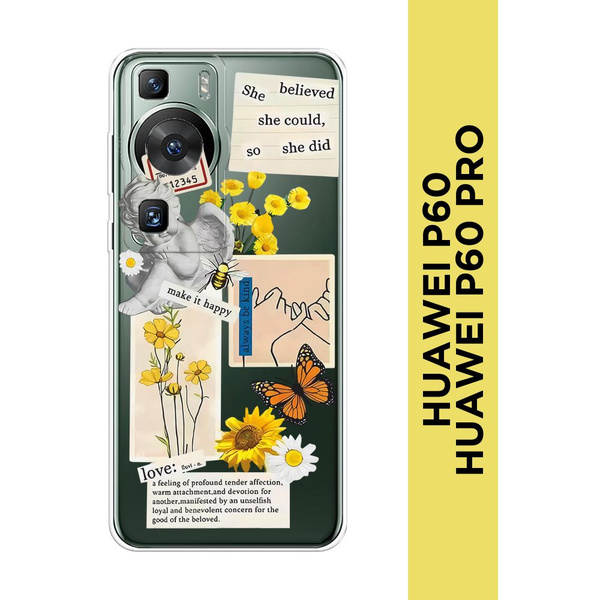 Силиконовый чехол на Huawei P60/P60 Pro / Хуавей P60/P60 Про "Angel ...