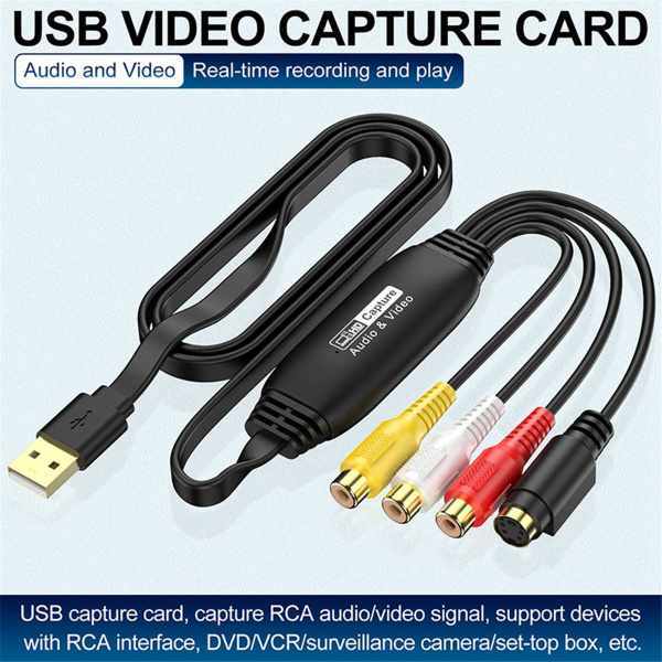 Конвертер USB-Видеозахвата VHS В Цифровой Формат Карта Аудиозахвата USB ...