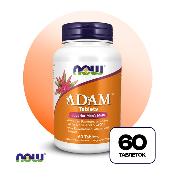 NOW Adam Superior Men's Multi, пищевая добавка витамины и минералы для ...