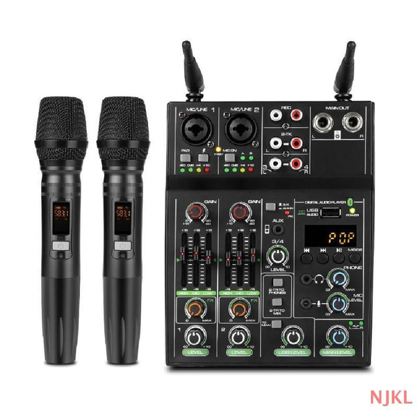 Микшерный пульт с микрофоном, с bluetooth/USB/звуковая карта, пульт ...