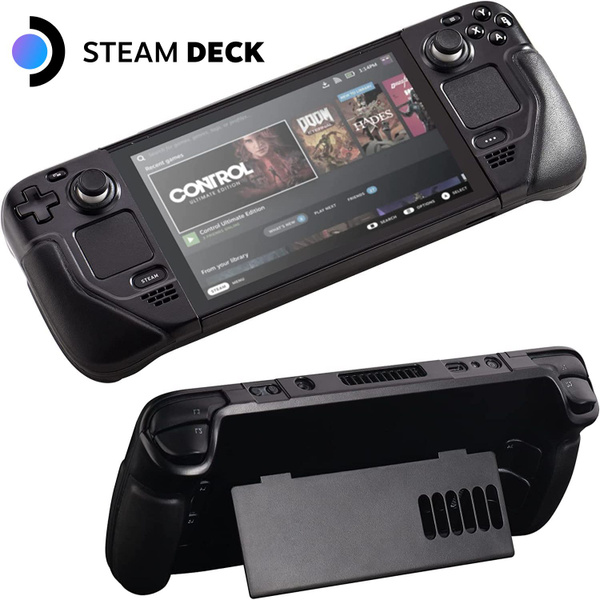 Чехол Steam Deck со встроенной подставкой и кожаными вставками, черный купить на OZON по низкой ...