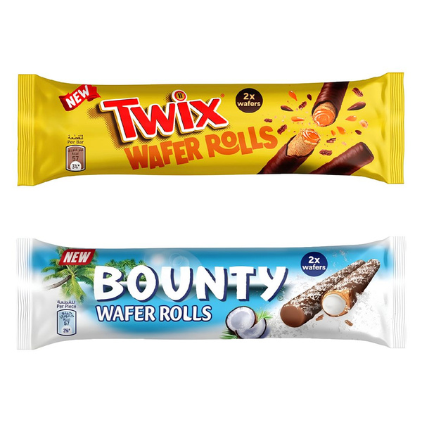 Шоколадные вафельные трубочки Twix, Bounty Wafer Rolls 2 шт. по 22 г ОАЭ купить на OZON по ...