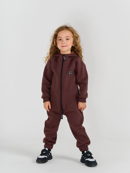 Комбинезон утепленный Девочки, Мальчики BUNGLY, размер 98, рост 92-98 коричневый Демисезон Бег ...