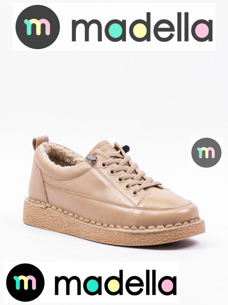 Полуботинки Женский Madella бежевый, размер 37 Зима G Платформа купить c доставкой на OZON по ...