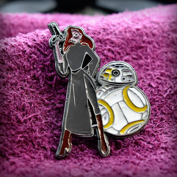 металлический значок Звездные войны Джессика Рэббит и BB-8 цветной ...