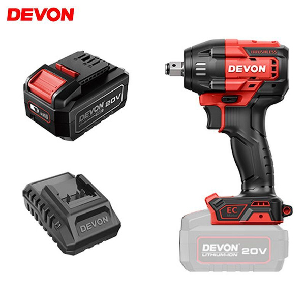 Гайковерт аккумуляторный ударный бесщеточный DEVON 5765, 500/750 Hм, 0 ...