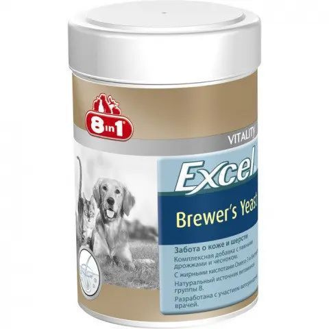 8in1 Excel Brewer's Yeast, 8 в 1 Эксель Кормовая добавка для кошек и ...