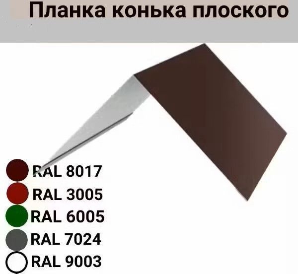 Конек для кровли плоский 195*195*2000мм купить на OZON по низкой цене ...