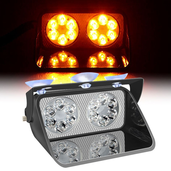 Стробоскоп для авто, стробоскоп под лобовое стекло 12-24V 12LED Желтый ...