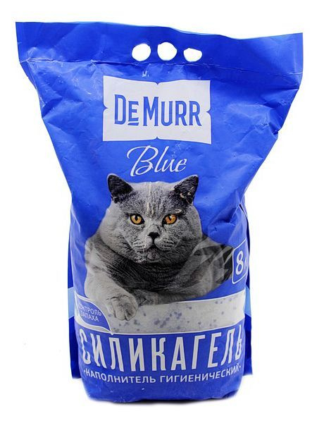 Наполнитель для кошачьего туалета силикагелевый DeMurr Blue, 3,8 кг 8 л ...
