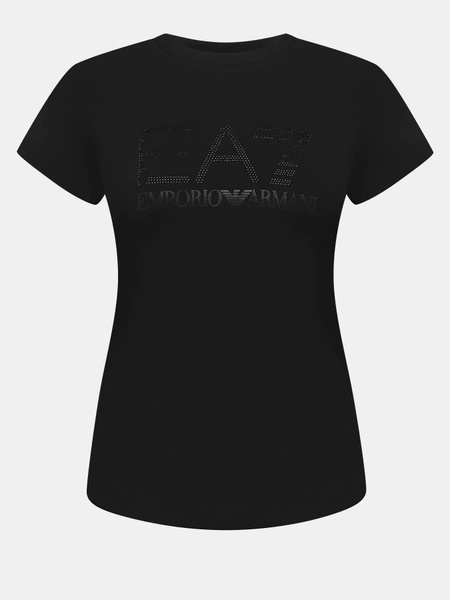 Футболка Женский EA7 черный, размер 44, 46 Хлопок, Эластан Повседневный Камбоджа купить c ...