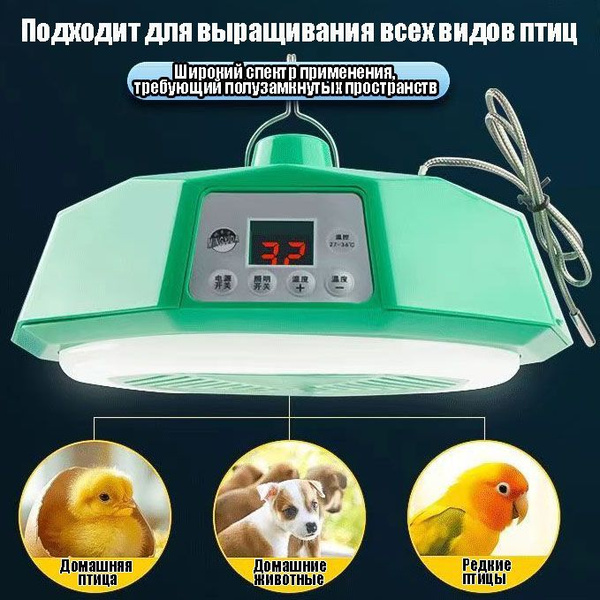 Лампа инфракрасная для обогрева кур, щенков, цыплят, свиней, брудер для ...