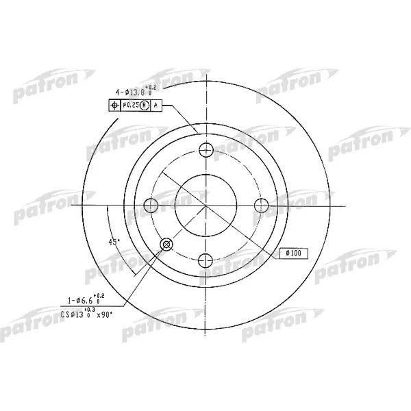 Диск тормозной передн PATRON PBD1533, oem 321615301D купить c доставкой ...
