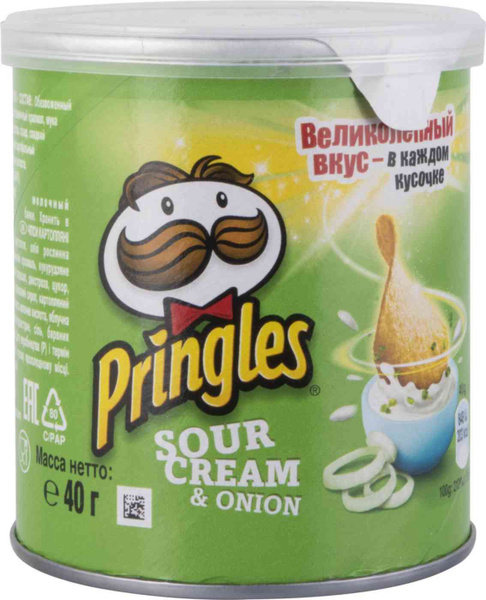 Чипсы картофельные Pringles со сметаной и луком, 40 г, 1 шт купить на OZON по низкой цене ...