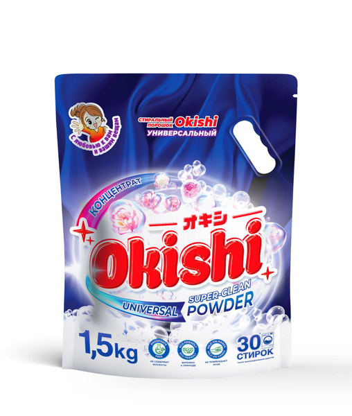 Okishi Стиральный порошок 1500 г 30 стирок Для мембранных тканей, Для ...