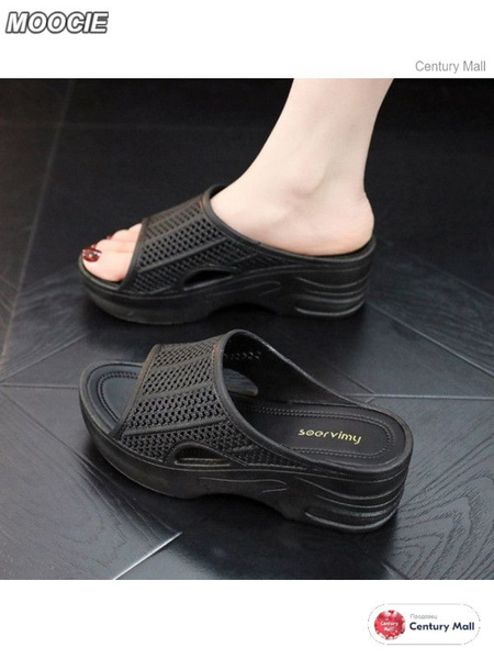 Сабо Женский MOOCIE Искусственная кожа, размер 35 Маломерит, Толстая подошва Танкетка купить c ...