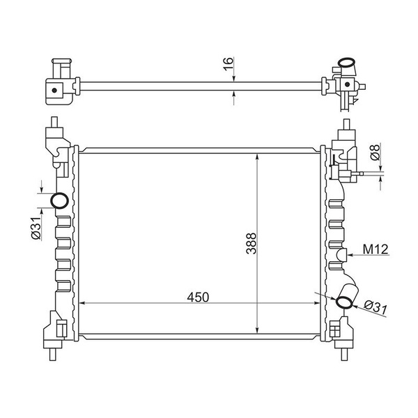 Радиатор охлаждения для Шевроле Спарк М300 2009-2016 пластинчатый ...