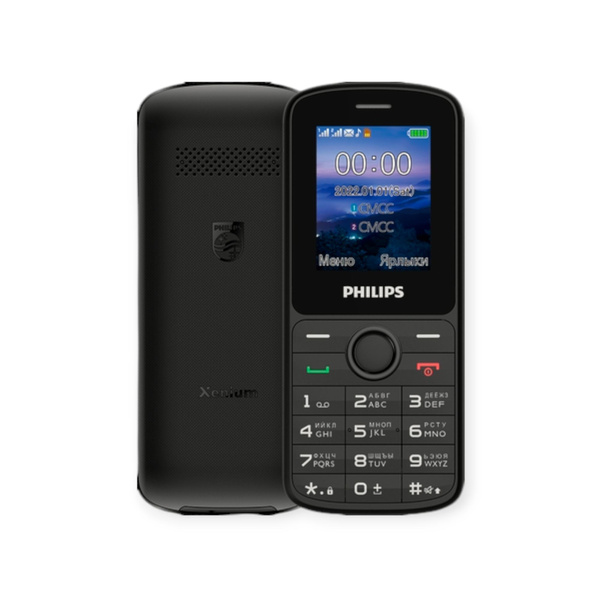Характеристики Philips Мобильный телефон E2101, черный, черно-серый ...