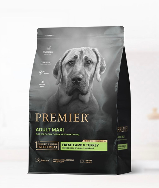 Сухой Корм PREMIER Ягненок с Индейкой для Взрослых Собак Крупных Пород 3 кг купить на OZON по ...