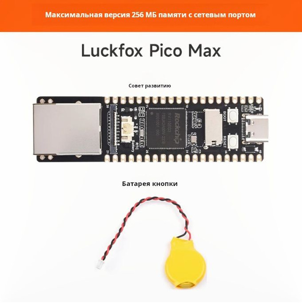 Luckfox Pico Max с сетевым портом и 256-мегабайтной памятью RV1106 ...