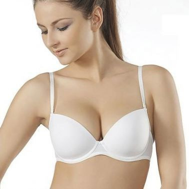 Бюстгальтер Женский Milavitsa бесшовный, формованная чашка, размер 80B белый Беларусь Крючки со ...