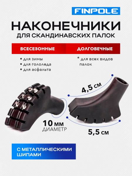 Наконечники для скандинавских палок Finpole MET, 2шт. купить на OZON по ...