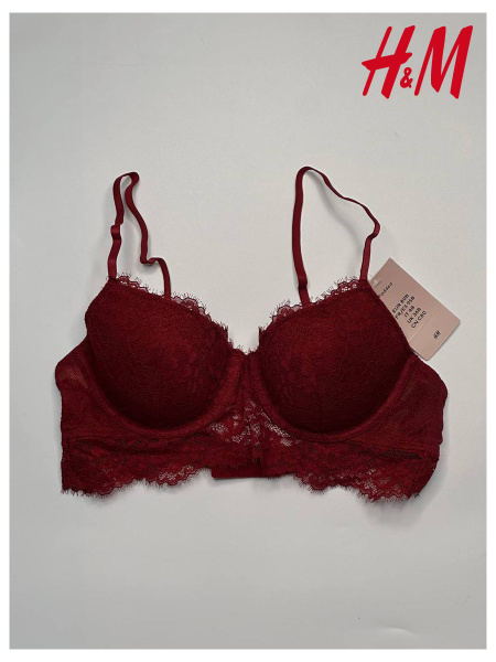 Бюстгальтер Женский H&M с мягкой чашкой, размер 75B красный Полиамид Повседневный Бангладеш ...