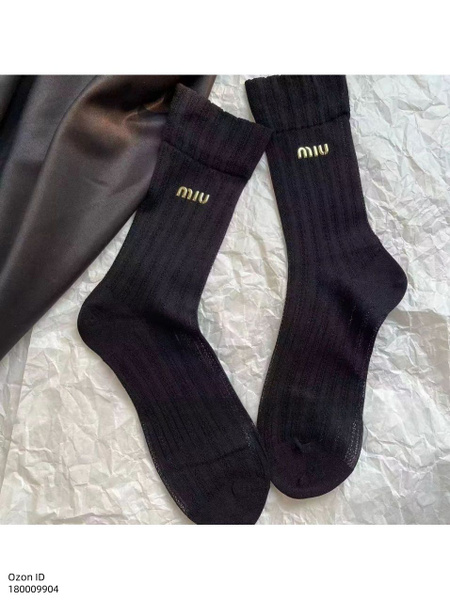 Носки Женский Miu размер универсальный Нейлон Полиамид Балет Туризм Демисезон черный Италия