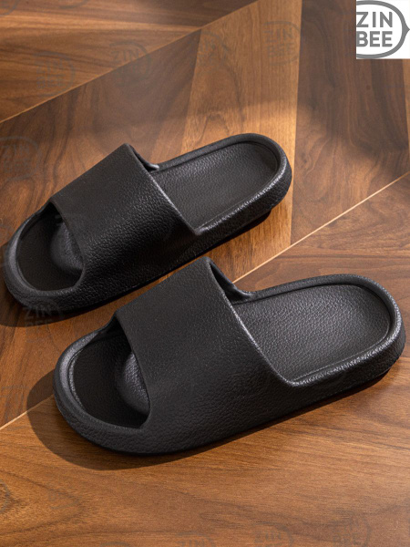 Тапочки Мужской, Женский ZinBee, размер 42, 43 черный Кисточки Закрытый нос Китай На любой сезон ...