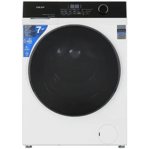 Стиральная машина DEXP WM-F714MKHE/WBSI фронтальная, 7 кг, 1400 об/мин, 59.5 см x 84,5 см x 46,5 ...