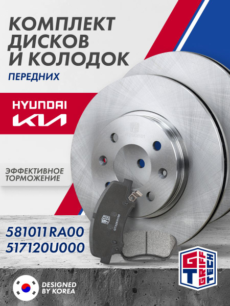 Комплект тормозных дисков передних с колодками Kia Rio , X-Line ...