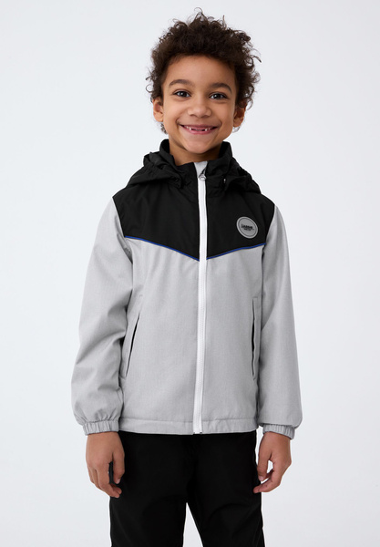 Куртка Мальчики Lassie серый Полиэстер с ПУ пропиткой, размер 104 Длинный Демисезон Без ...