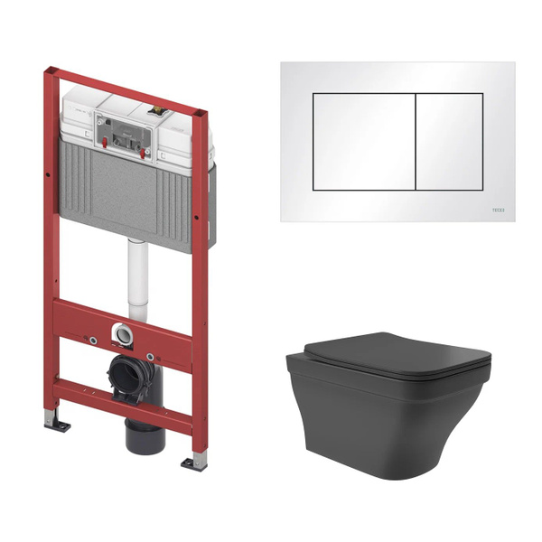 Комплект TECEbase 2.0 с кронштейнами, панель смыва TECEnow белая + Унитаз подвесной 520*370 ...