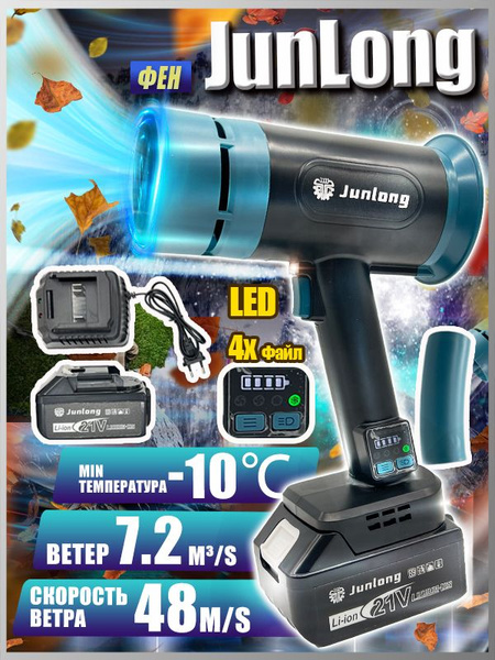 JunLong Супермощный ветрогенератор Макс. 50000 об/мин, 4 регулируемые скорости купить на OZON по ...