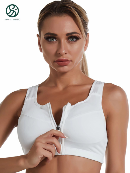 Бюстгальтер Женский, размер 85C, 85D белый Политекс Спортивный Китай Молния широкие бретели ...