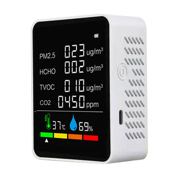 Новый детектор 6 в 1 (формальдегид, TVOC, pm2.5, pm10, угарный газ, углекислый газ) купить на ...