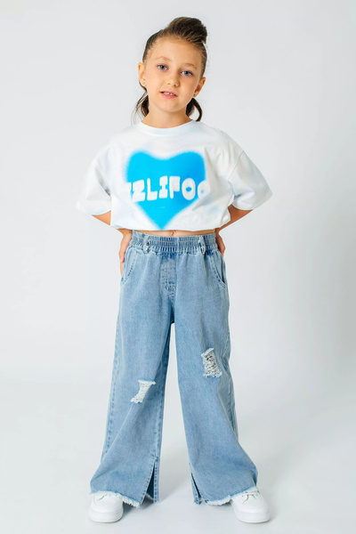 Джинсы Девочки Colabear синий, размер 128 Демисезон купить c доставкой на OZON по низкой цене ...