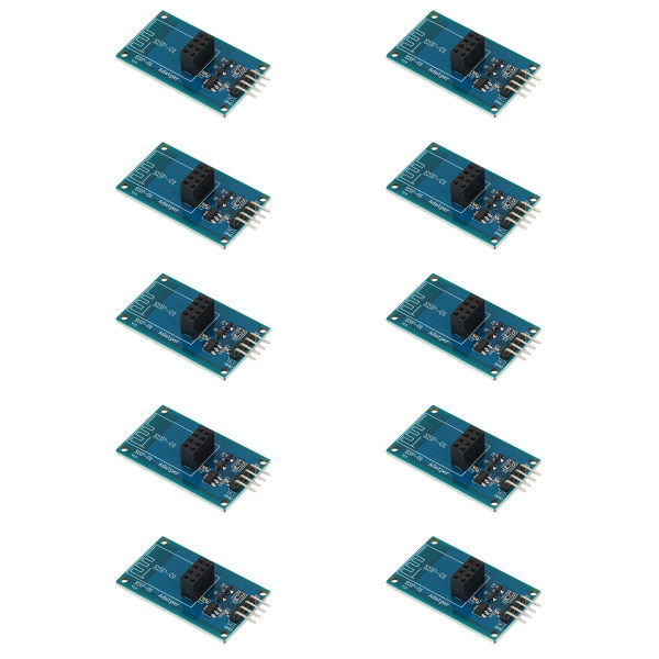 10X ESP-01 Serial WiFi Wireless Adapter Module 3.3V 5V Esp01 Breakout ...