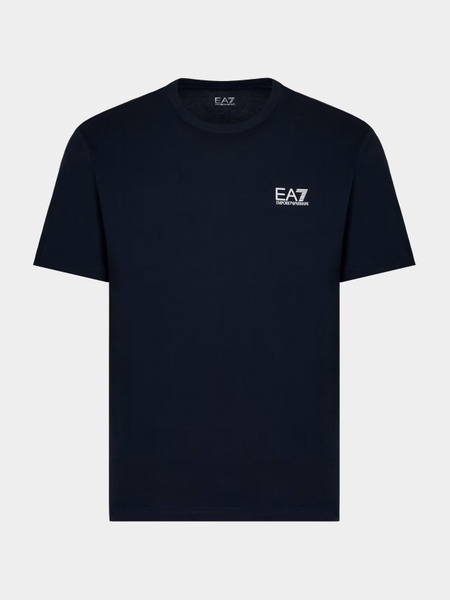 Футболка Мужской EA7 синий, размер 50, 52 Хлопок Повседневный Камбоджа купить c доставкой на ...