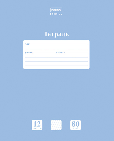 Тетрадь Hatber Premium 10 штук, 12 листов, в две линии с частыми наклонными с дополнительной ...