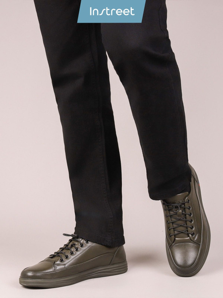 Полуботинки Мужской Instreet зеленый, размер 42 На любой сезон 7 Шнурки Без каблука Россия ...