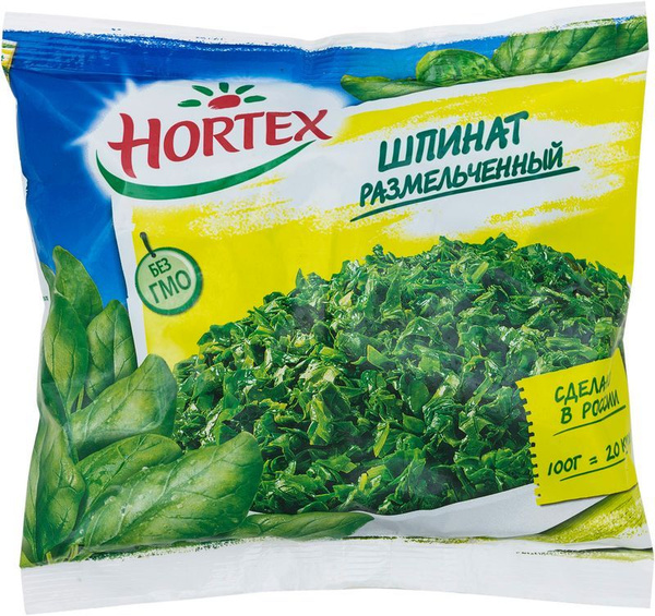 Шпинат Hortex измельченный быстрозамороженный 400г купить на OZON по низкой цене (2009779160)