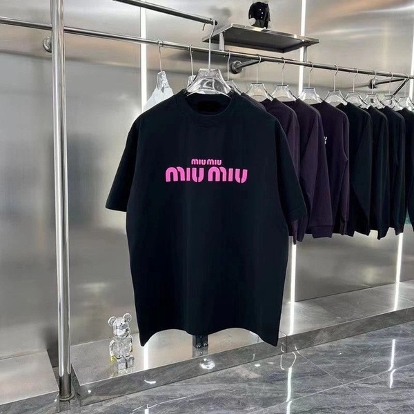 Футболка Мужской Женский Miu Miu черный размер 54 Хлопок Спортивный купить C доставкой на Ozon