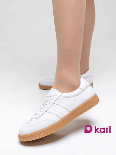Полуботинки Женский Kari белый, размер 40 Демисезон G Шнурки Стандартный низкий (до 4 см) купить ...