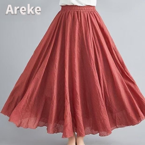 Юбка Женский Areke рубиновый Лен пачка, размер универсальный Без ...