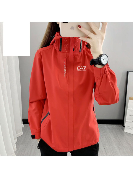 Ветровка Женский EA7 алый пиджачный Полиэстер FR, размер 44 Длинный Демисезон Китай купить c ...